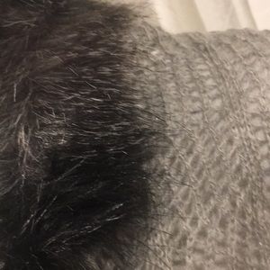 Surell | Accessories | Surell Infinity Knit Loop Scarf Faux Fur Grey ...